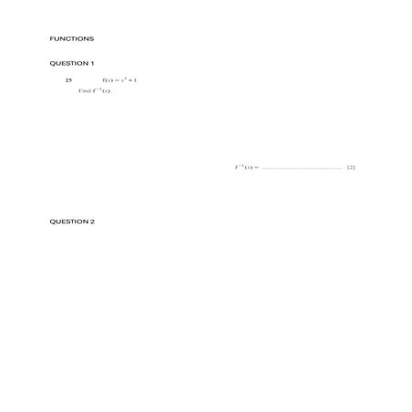 Functions Igcse Mathematics Practice Questions Pdf