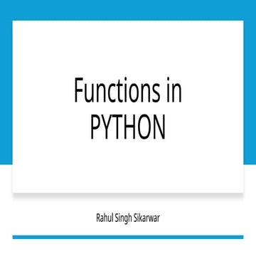 Use Of Functions To Write Python Programpptx 6784