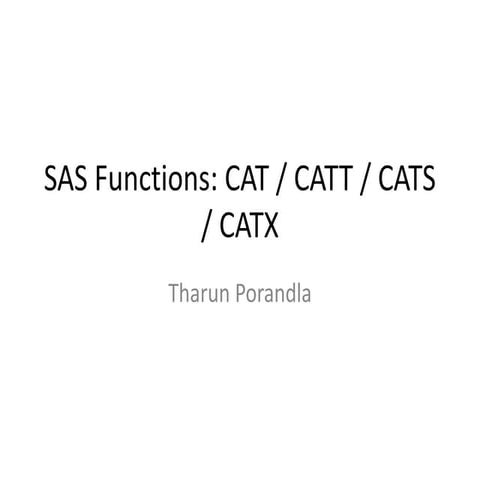 Sas Functions Cat Catt Cats Catx Ppt