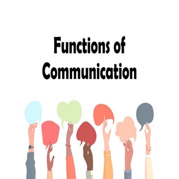 Oral Communication in Context Functions of Communication SHS Grade 11 ...
