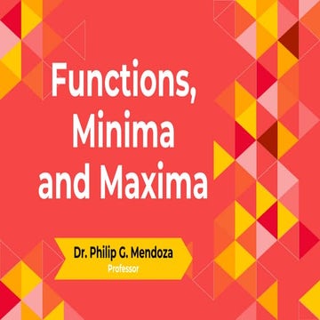 Functions And Minima Maxima Ppt