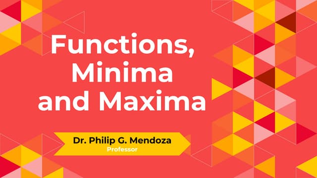 Functions And Minima Maxima Ppt
