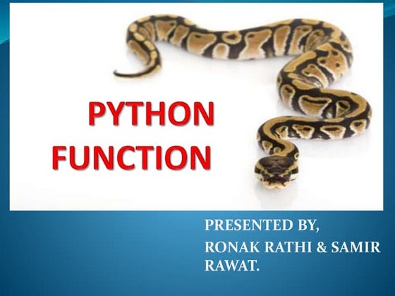 Functions In Python Ppt 4818