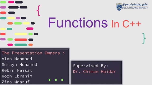 Functions In C Programming Language Pptx