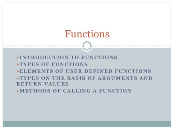 Presentation On Function In C Programming | Ppt