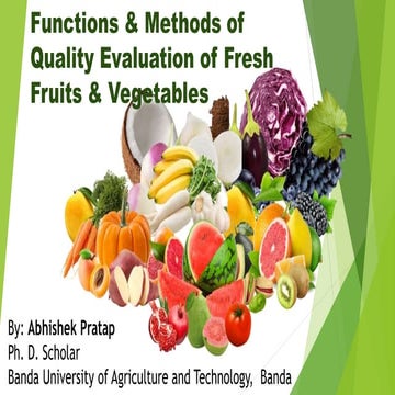 Functions & Methods of Quality Evaluation of Fresh fruits and ...