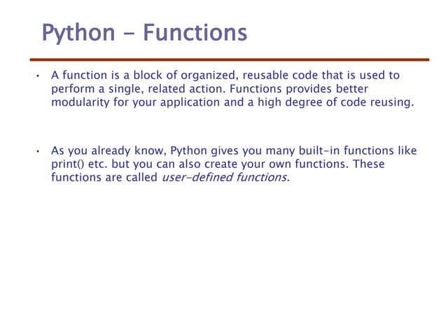 Functions Modules And Exceptions Handlingsppt