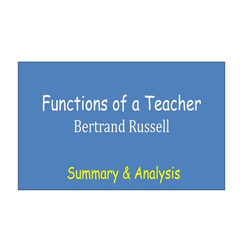 Functions of a teacher | PPTX