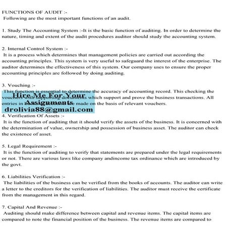 Functions Of Audit Following Are The Most Important Functions O Pdf