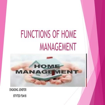 Functions of home management | PPTX