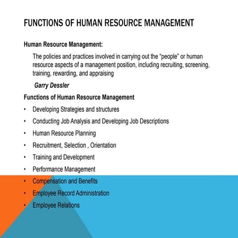 Functions of HRM.pptx A guide to understand HRM Functions | PPT