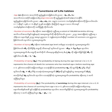 Functions of Life tables, by Nay Aung.pdf