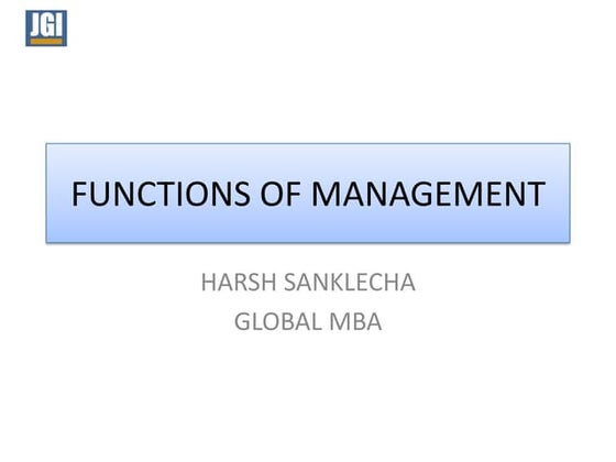 Five Functions of management. | PPT | Business | Business and Finance