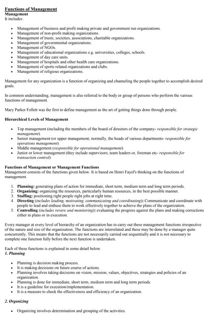 function of management | PDF