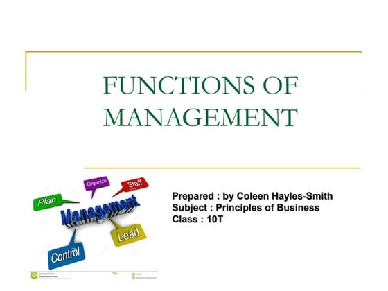 Definitions of management by various author | PPTX | Executive Leadership & Management | Business