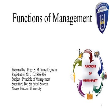 Functions of management | PPTX