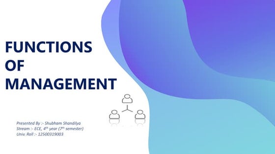 Functions of Management with real cases | PPT