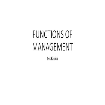 FUNCTIONS OF MANAGEMENT- L6.pptx.......... | PPTX
