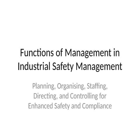 Safety role of management | PPTX