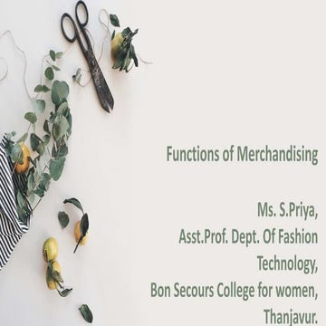 Functions of merchandising in export house | PPT