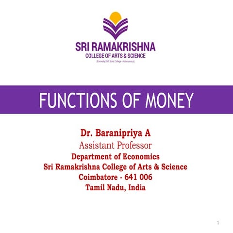 What is Money and Functions of Money: Primary and Secondary | PPT