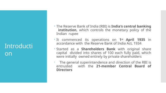 The reserve bank of india | PPTX