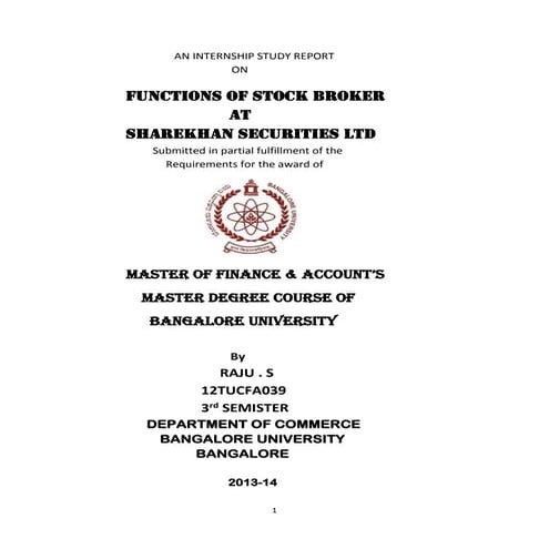 Functions of stock brokers | DOCX