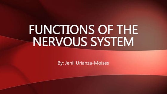 Nervous system and its major parts (lesson 6) | PPTX | Brain and Nervous System Disorders ...