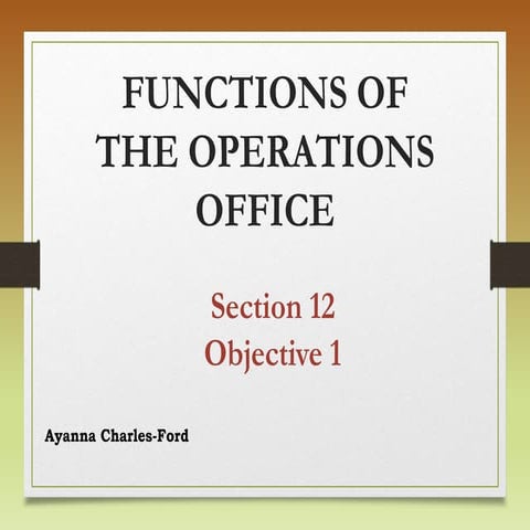 Operations, Despatch and Transport Services | PPT