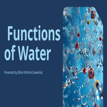 Functions of Water in our day to day life for best future | PPTX