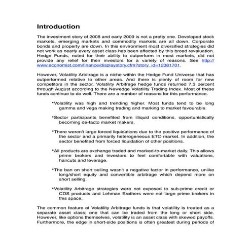 Volatility Arbitrage Fund | PDF
