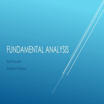 Fundamental analysis by Rohit Kaushik | PDF