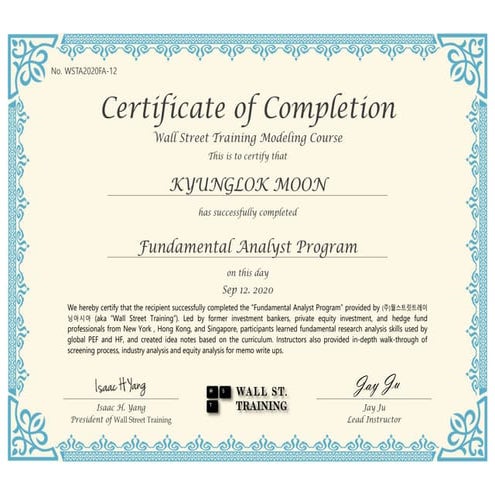 Fundamental Analyst Development Program Certificate | PPT