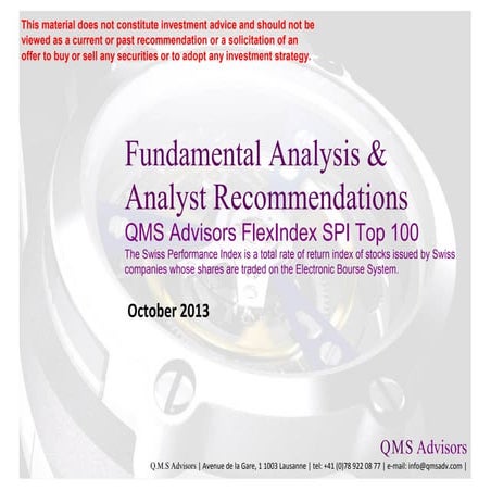 Fundamental analysis & recommendations qms advisors flex index spi ...