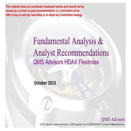 Fundamental Equity Analysis - QMS Advisors HDAX FlexIndex 110 | PDF
