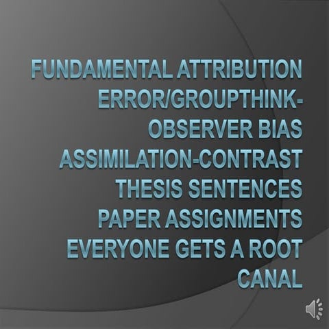 Fundamental Attribution Error MPHSAP | PPTX | Science