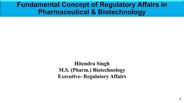 US FDA Regulatory Submissions | PPTX