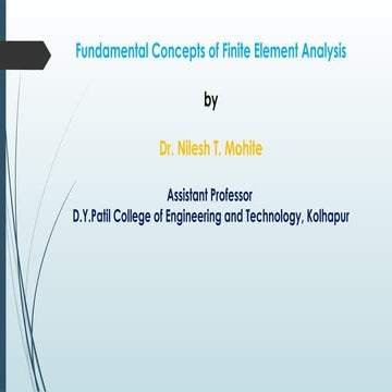 Fundamental Concepts of Finite Element Analysis- Part II | PPT