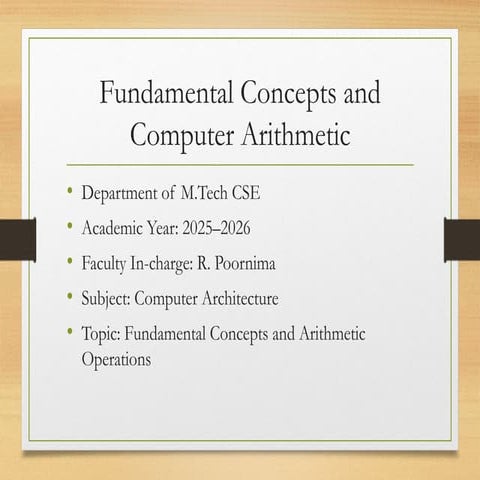 CS304PC:Computer Organization and Architecture Session 23 Decimal ...