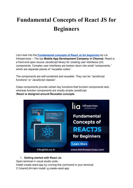 Fundamental Concepts Of React Js For Beginnerspdf