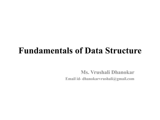 Fundamental Data Structure Pptx Databases Computer Software And