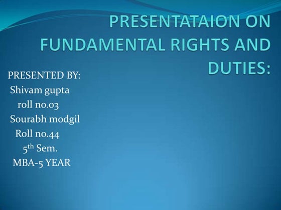 Fundamental rights of indian constitution | PPTX