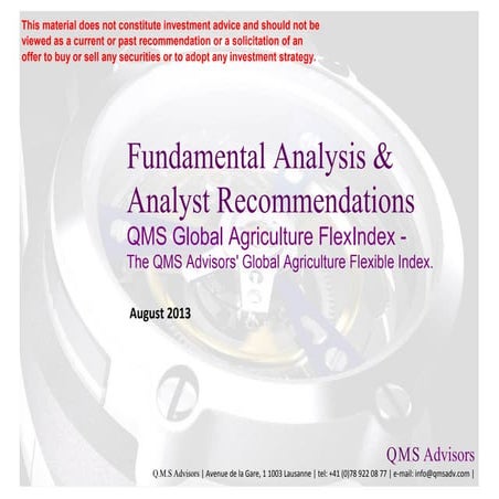 Fundamental Equity Analysis - QMS Global Agriculture FlexIndex - The ...