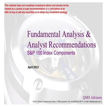 Fundamental Equity Analysis - S&P 100 Index Components (OEX Index) | PDF