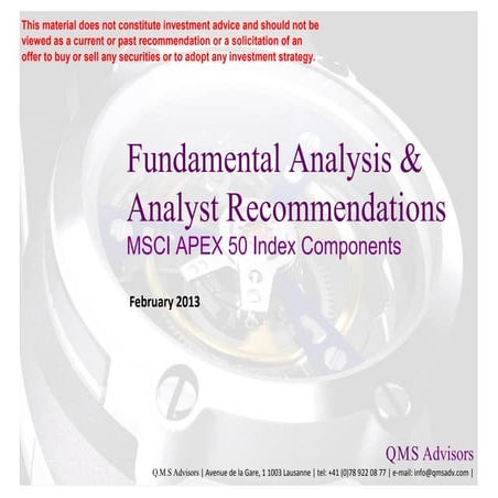 Fundamental Equity Analysis & Analyst Recommendations - MSCI APEX 50 ...