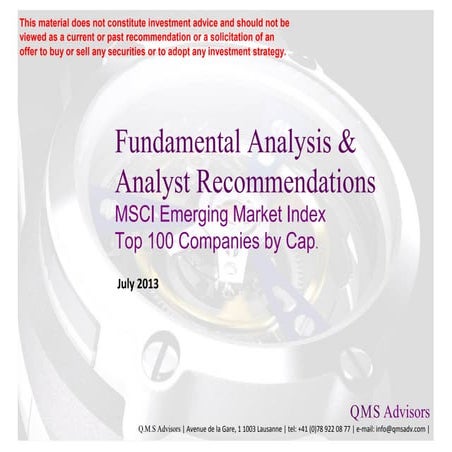 Fundamental Equity Analysis and Analyst Recommandations - MSCI Emerging ...