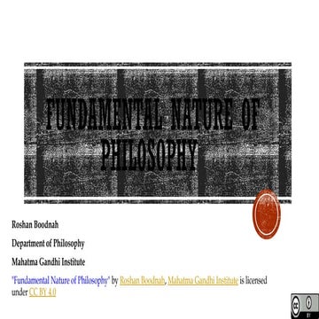 The Fundamental nature of Philosophy_An Overview | PPTX