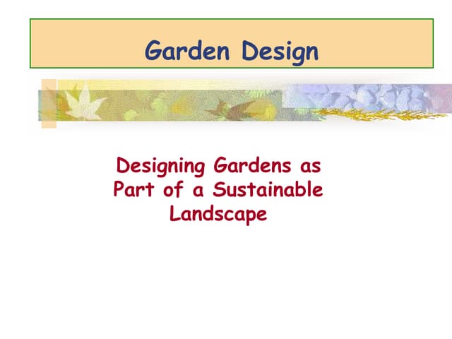 Landscape Design and Principles | PPT