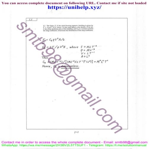 Solutions for Exercises from Fundamentals of Fluid Mechanics 7th Edition by Munson and Okiishi | PDF