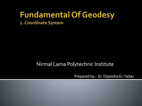 Coordinate systems (Lecture 3) | PPTX